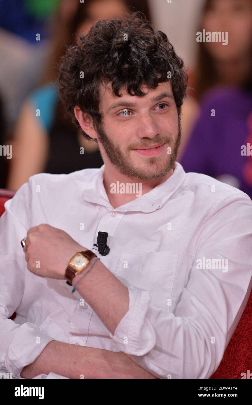Felix Moati attending the taping of Vivement Dimanche in Paris, France ...