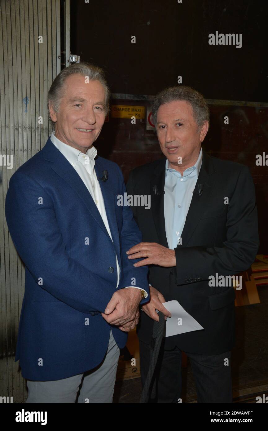 William Leymergie and Michel Drucker at the taping of Vivement Dimanche ...
