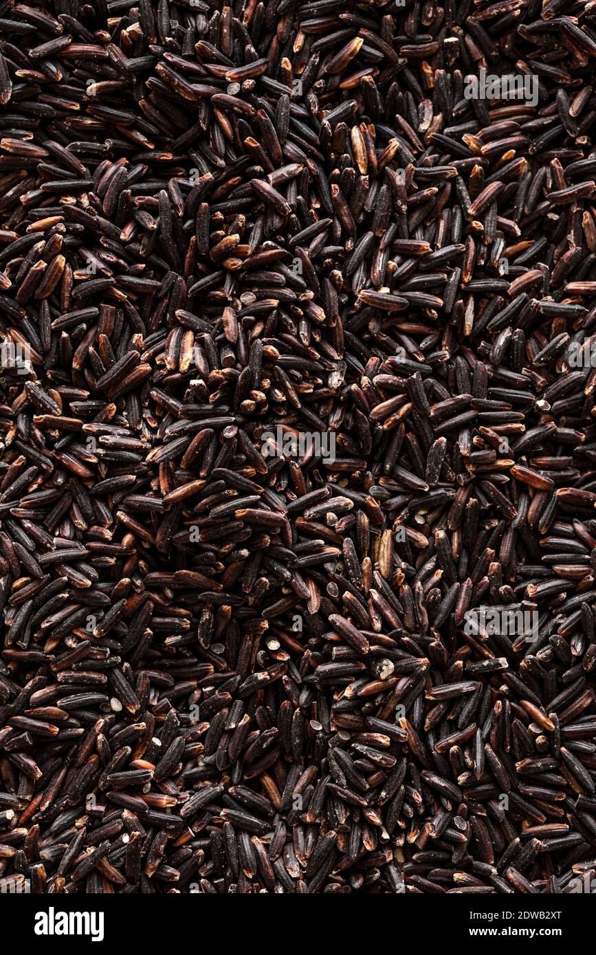 Closeup of raw black rice grains Stock Photo - Alamy