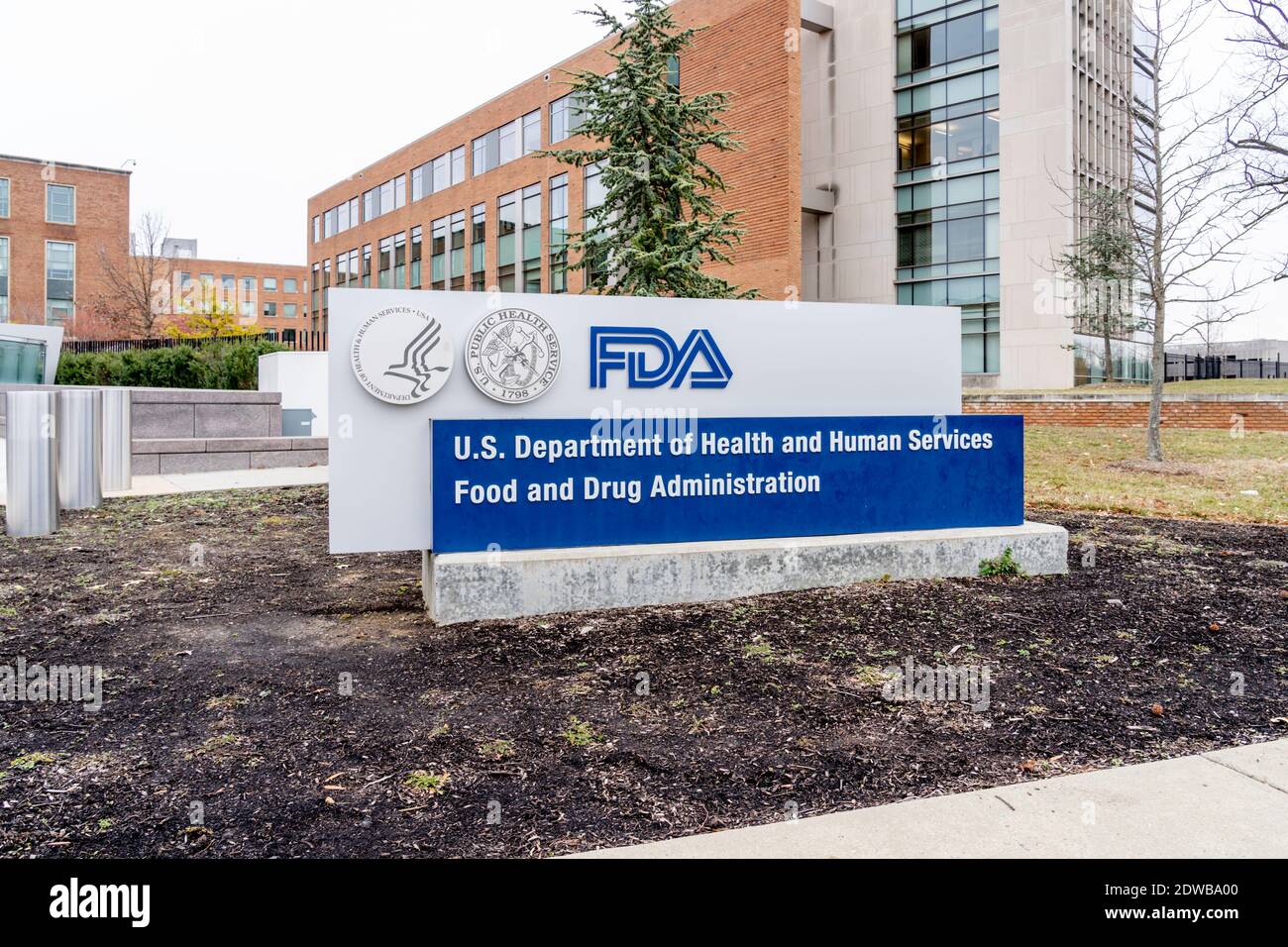 FDA sign outside the headquarters at White Oak Campus in Silver Spring ...