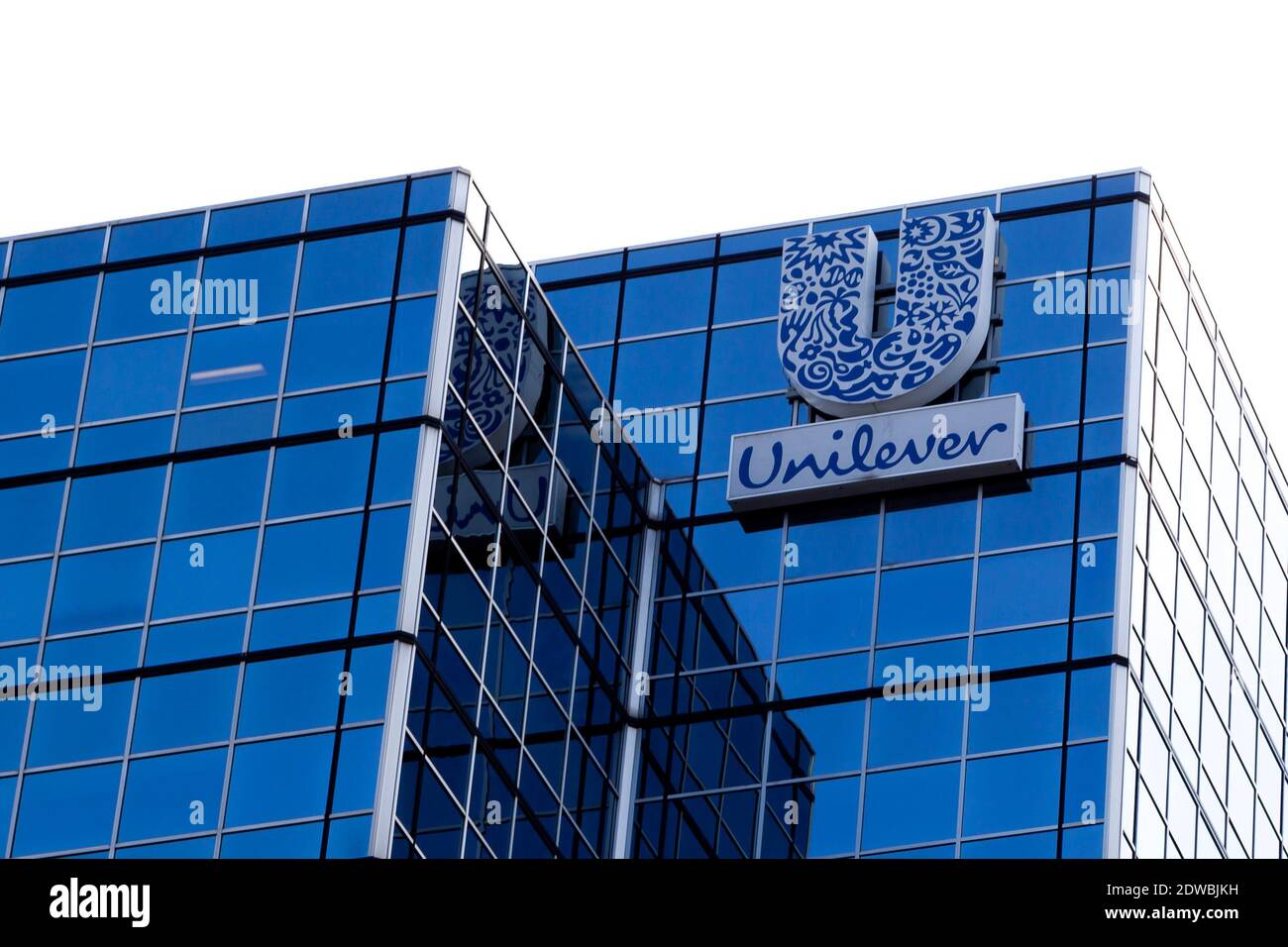 Unilever Canada sign on their head office building in Toronto Stock ...