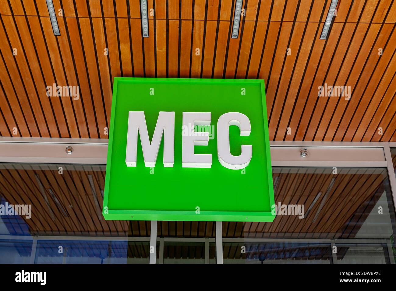 MEC (Mountain Equipment Co-op) store sign is seen in downtown Toronto, Canada Stock Photo - Alamy