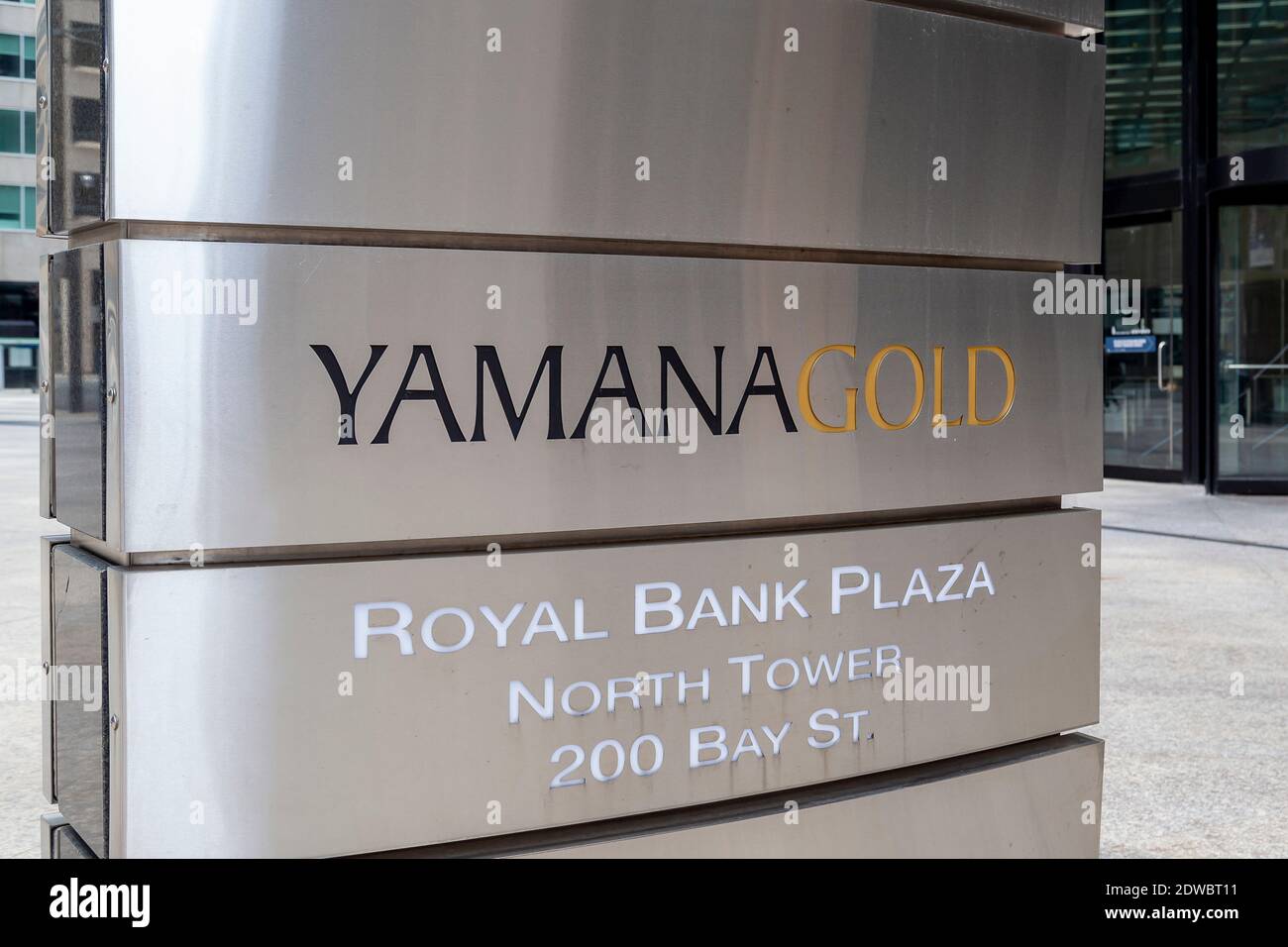 Yamana Gold Inc. sign outside their headquarters in Toronto, Canada ...