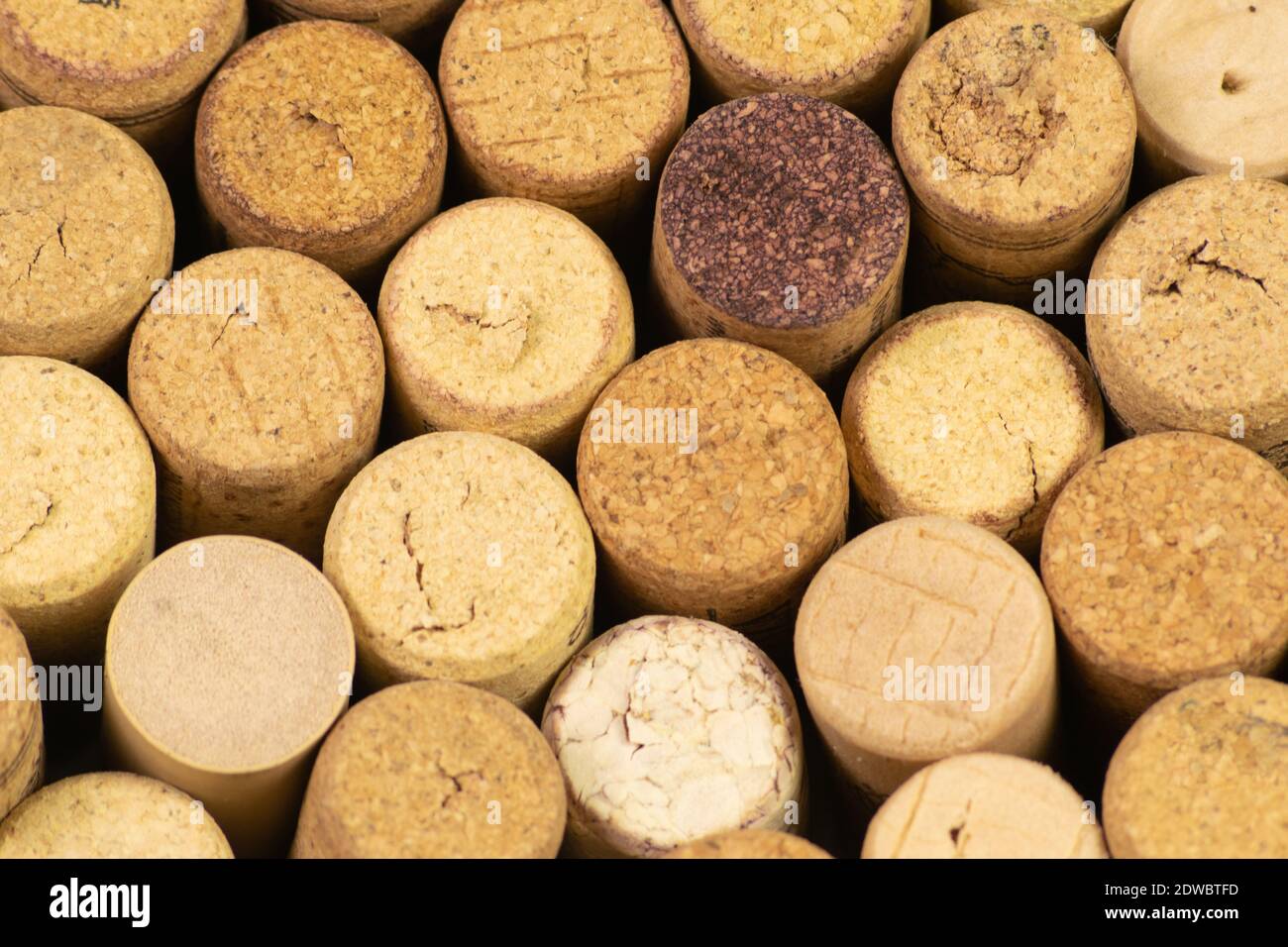 corks ordered from they circular section ans background Stock Photo - Alamy