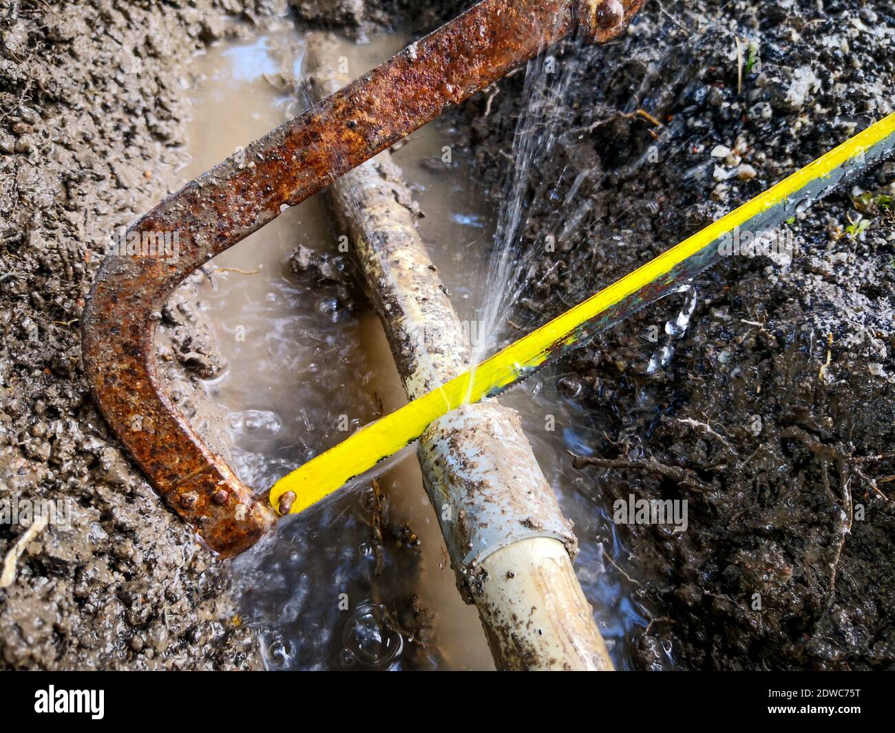 Burst pipe and dirt hi-res stock photography and images - Alamy