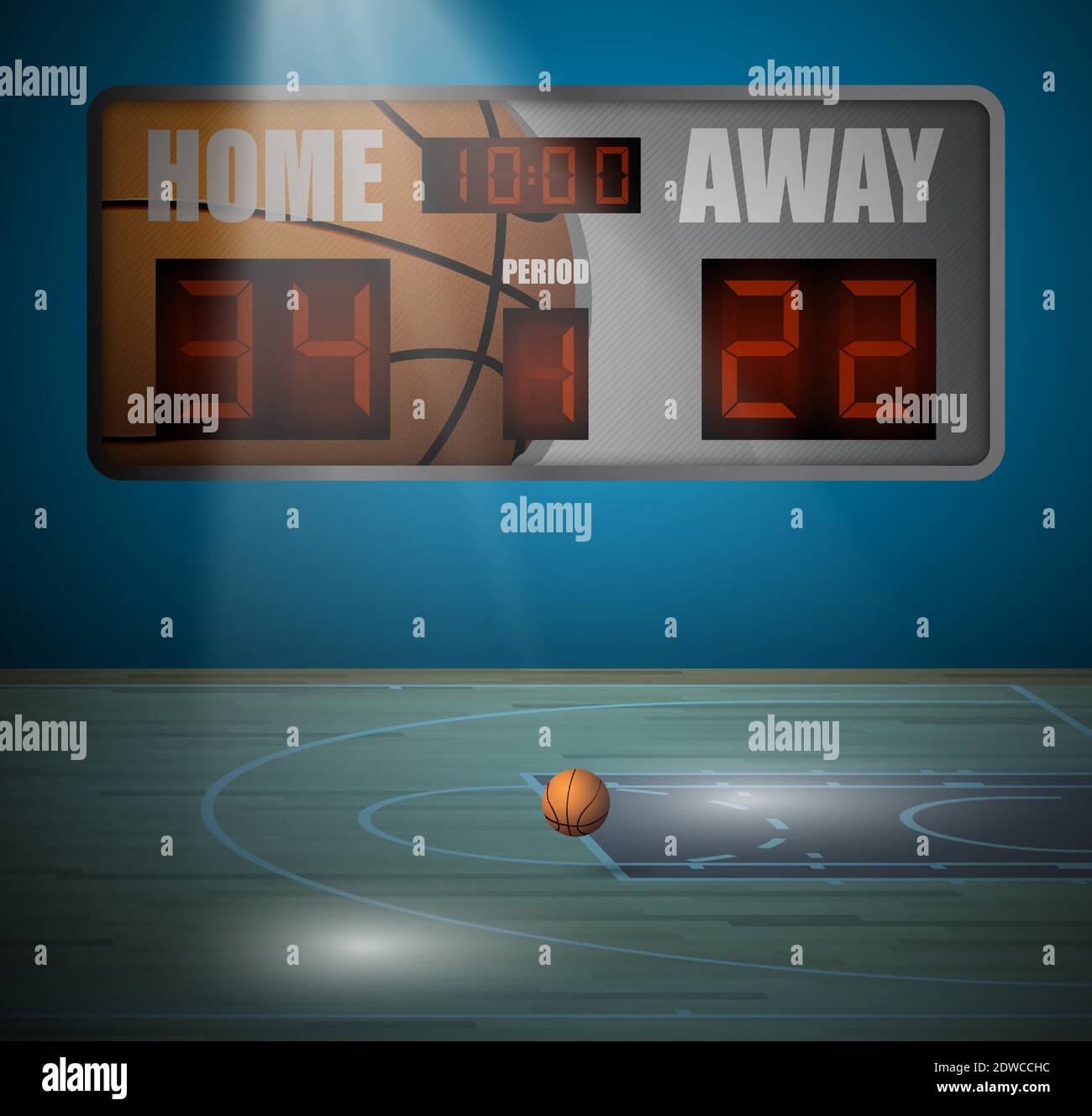 realistic electronic sports scoreboard for basketball during match on ...