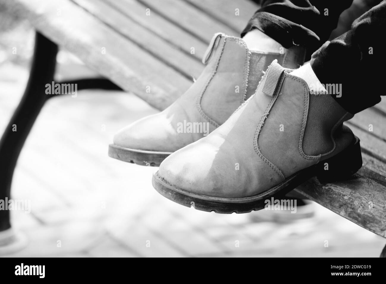 Foot on bench hi-res stock photography and images - Alamy