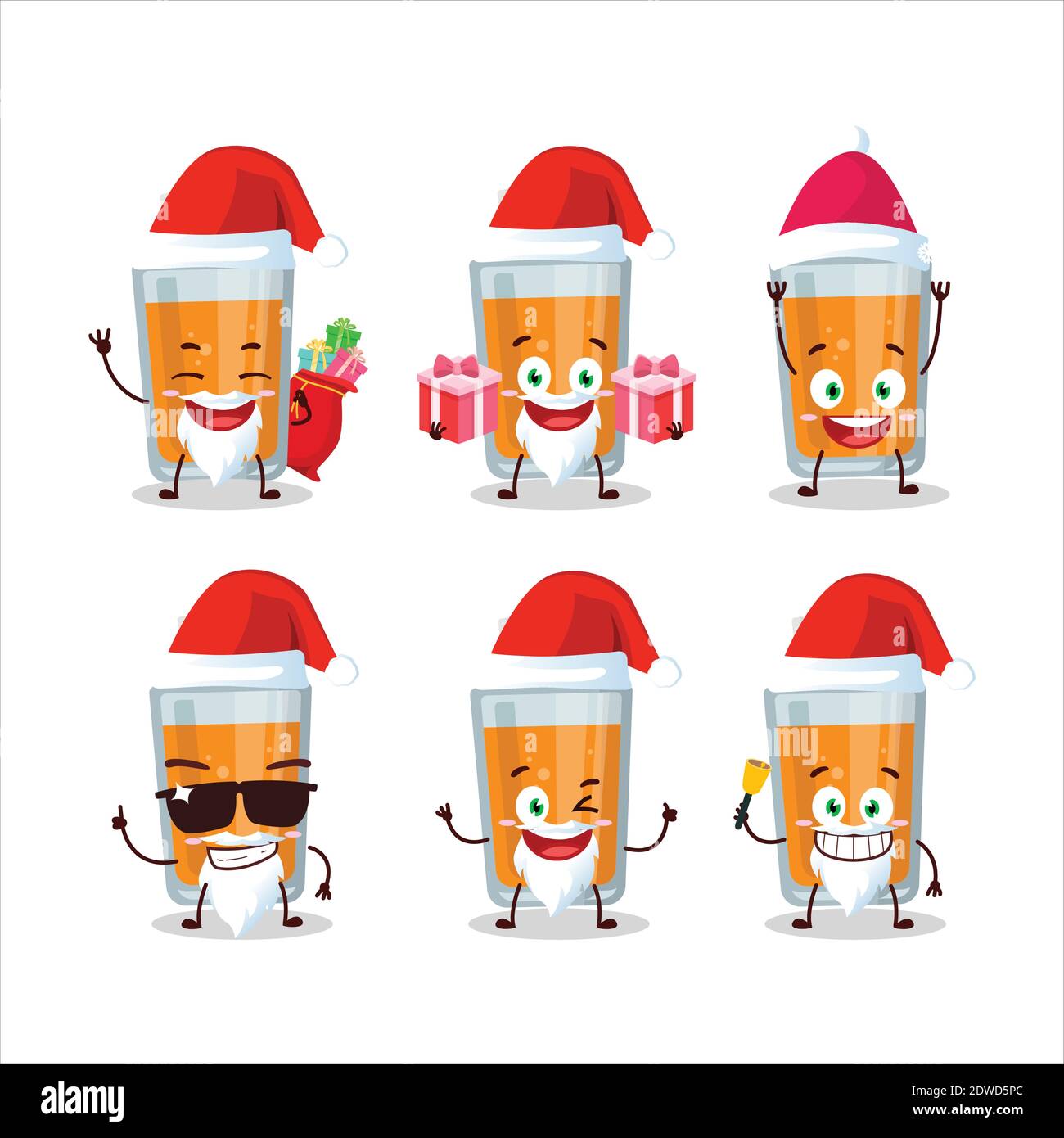 Santa Claus orange juice cartoon in character. Vector illustration ...