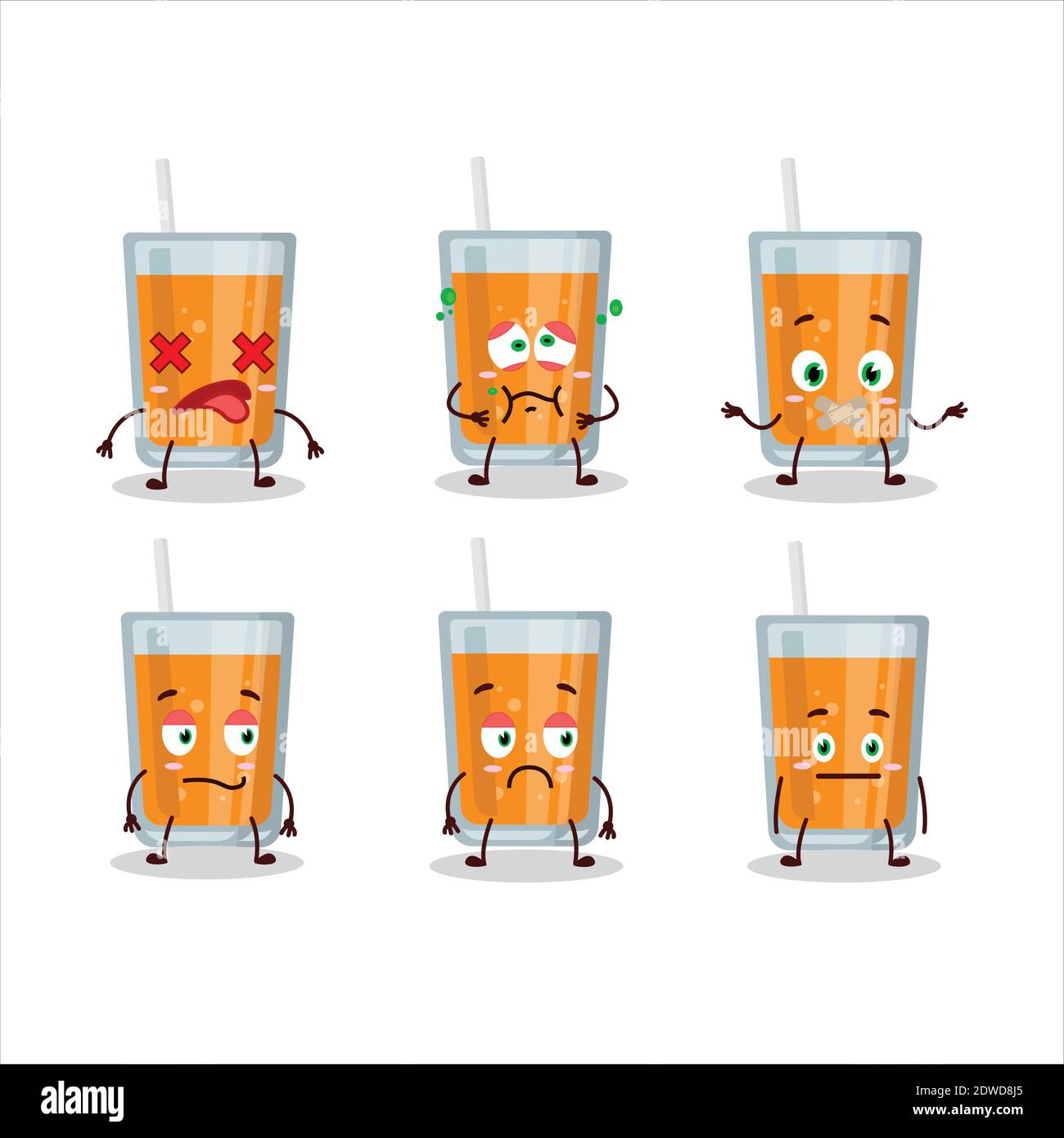 Orange juice cartoon character with nope expression. Vector ...