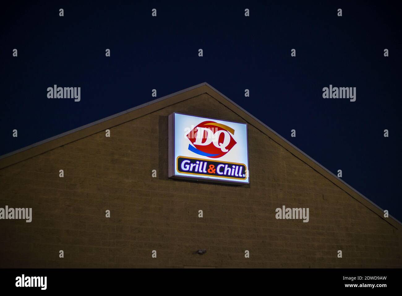 Columbia County, Ga USA - 12 22 20: DQ Dairy Queen decorated for the ...