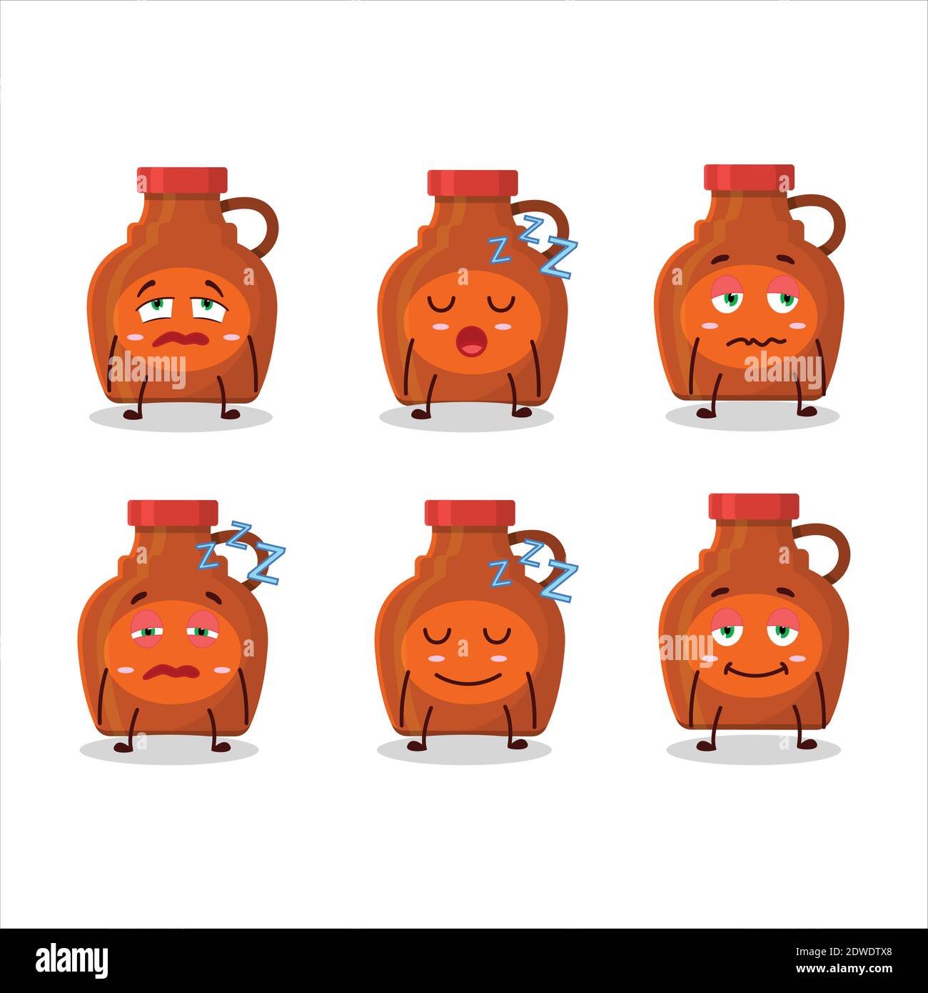 Cartoon character of maple syrup with sleepy expression. Vector ...