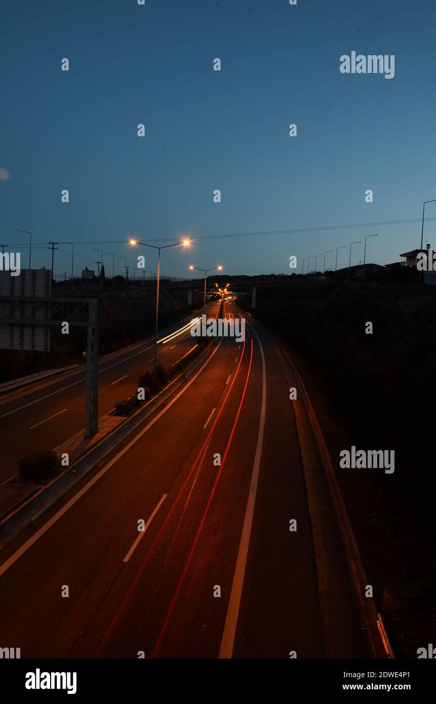 Car Tail Lights At Night High Resolution Stock Photography and Images ...