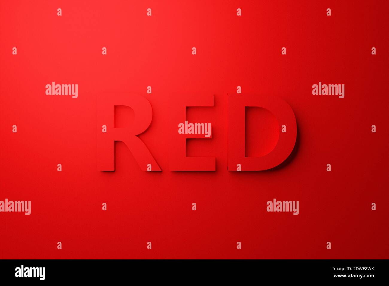 3d illustration volumetric inscription in red letters on a bright red ...