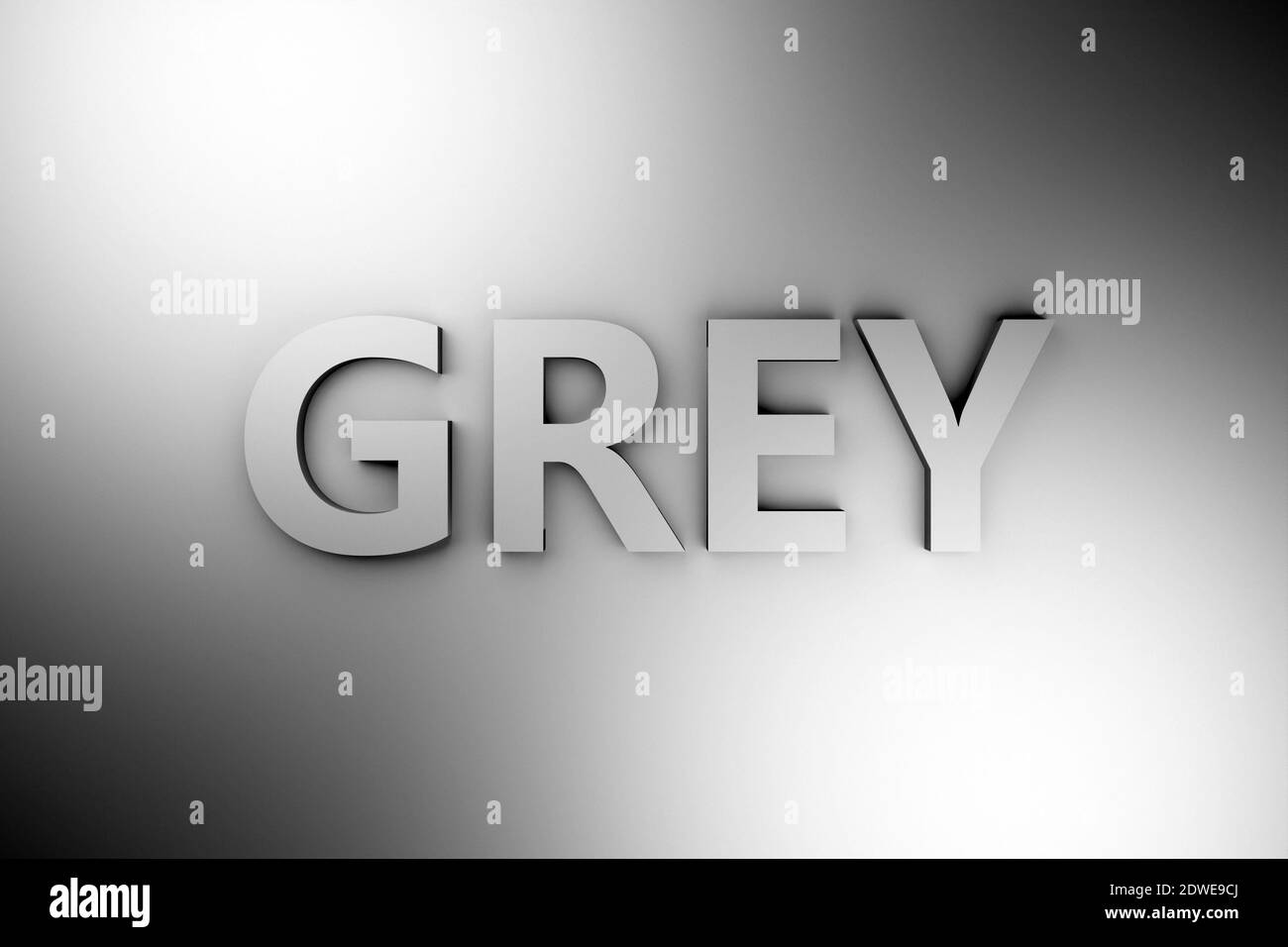 3d illustration volumetric inscription in GRAY letters on a bright gray ...