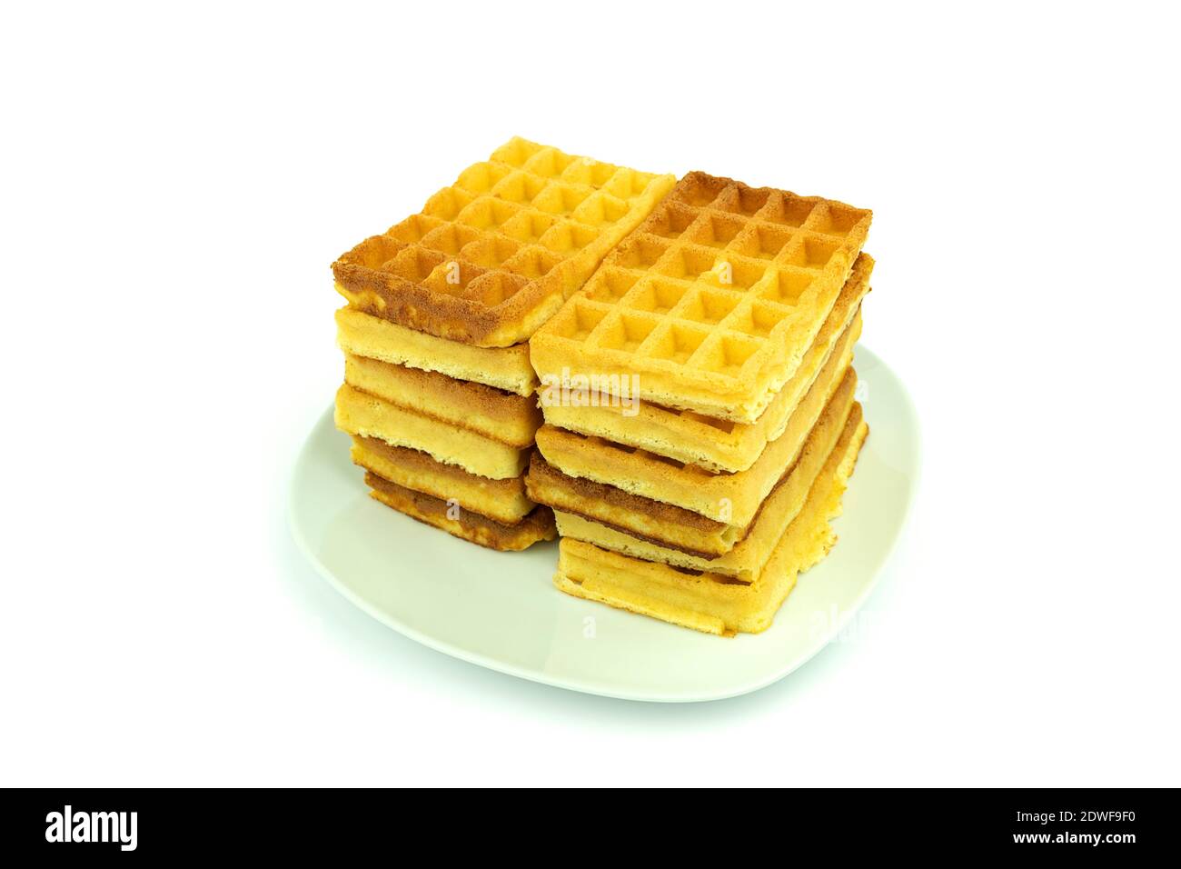 Homemade wafer recipe on isolated on white background. Side view Stock ...