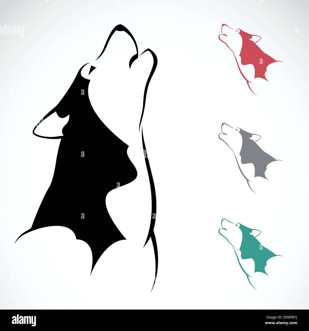 Vector of wolf on white background. Easy editable layered vector ...