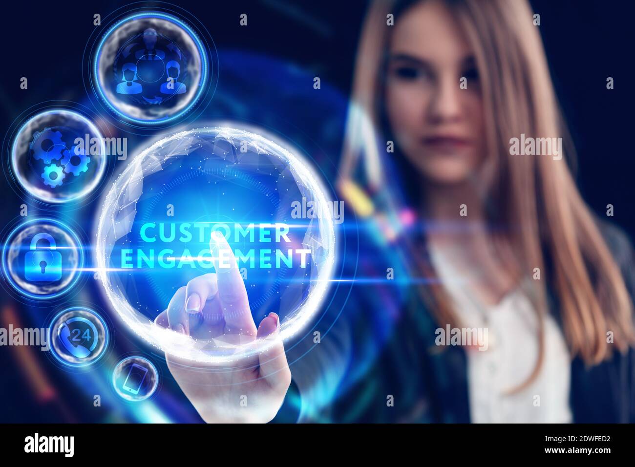 Business, technology, internet and networking concept. Young ...