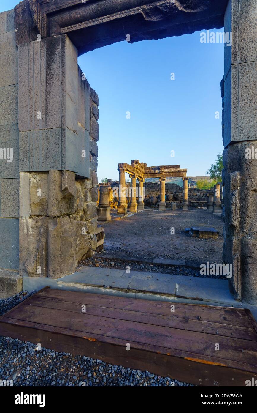 View of the remains of the synagogue of Chorazin (Korazim). Now a ...