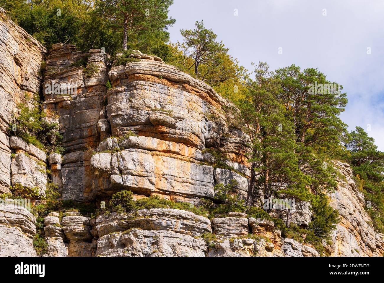 Layered cliff face in the canyon, close up view Stock Photo - Alamy