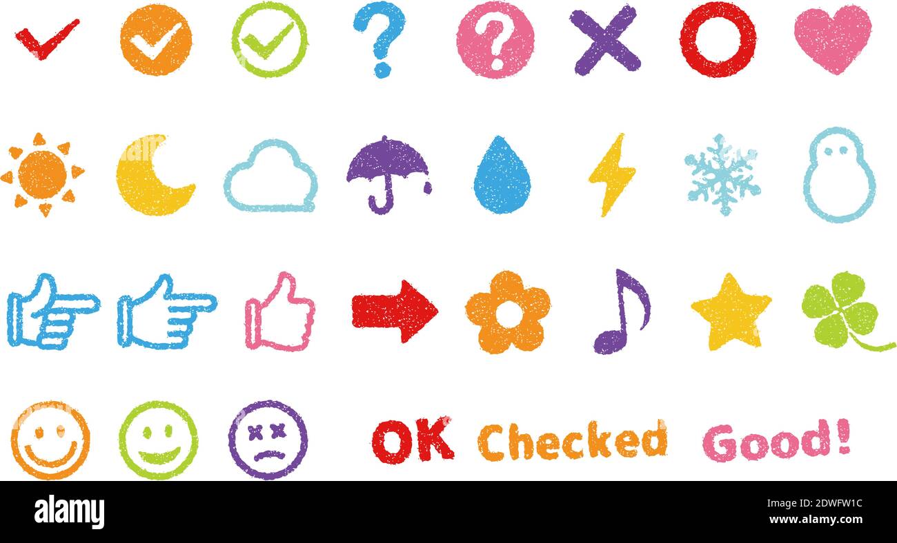 Rough handwriting icon set Stock Vector Images - Alamy