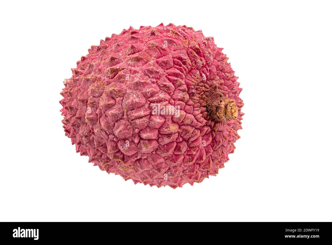 Fresh pink Lychee Isolated On White Background Stock Photo - Alamy