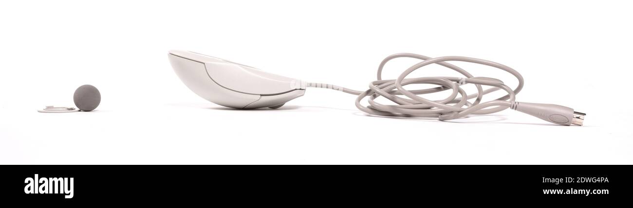 Old computer mouse isolated on a white background Stock Photo - Alamy