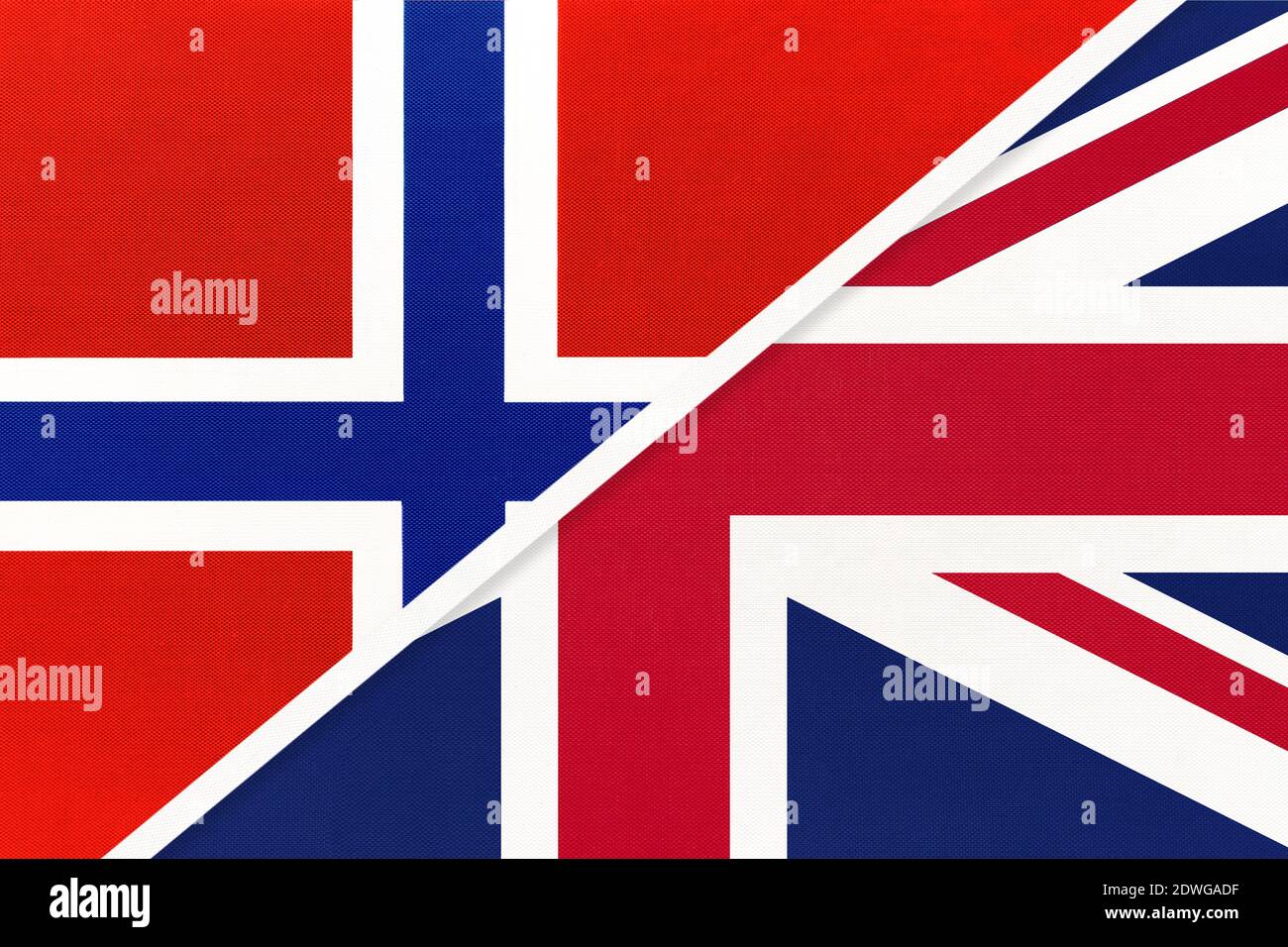 Norway and United Kingdom of Great Britain or UK, national flags from ...