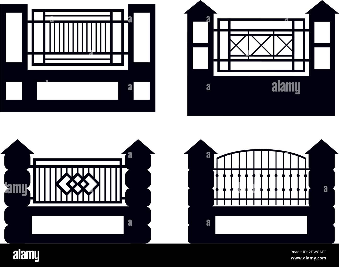 Silhouette farm gate Stock Vector Images - Alamy