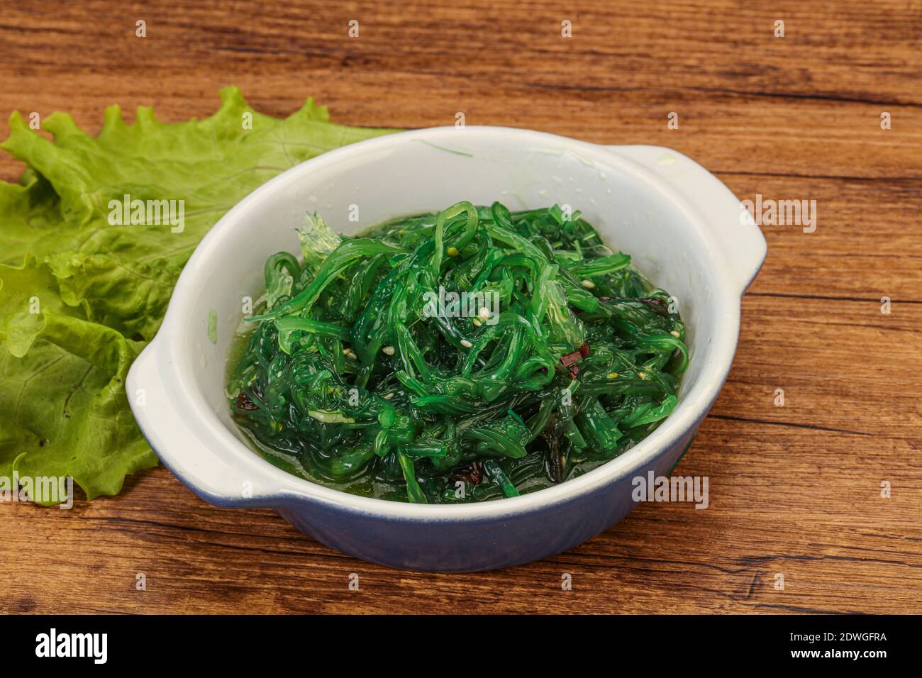 Green Chuka Seaweed Salad Isolated on White Background Top View. Wakame ...