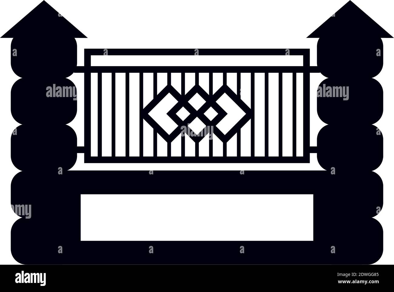Fence gate icon design template vector isolated illustration Stock ...