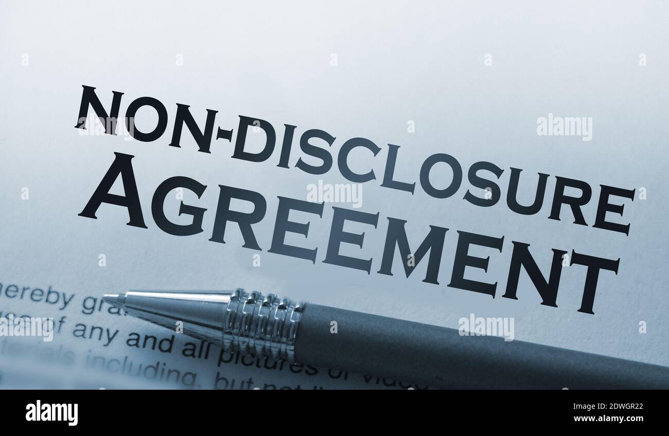 Non disclosure agreement document with pen close-up Stock Photo - Alamy