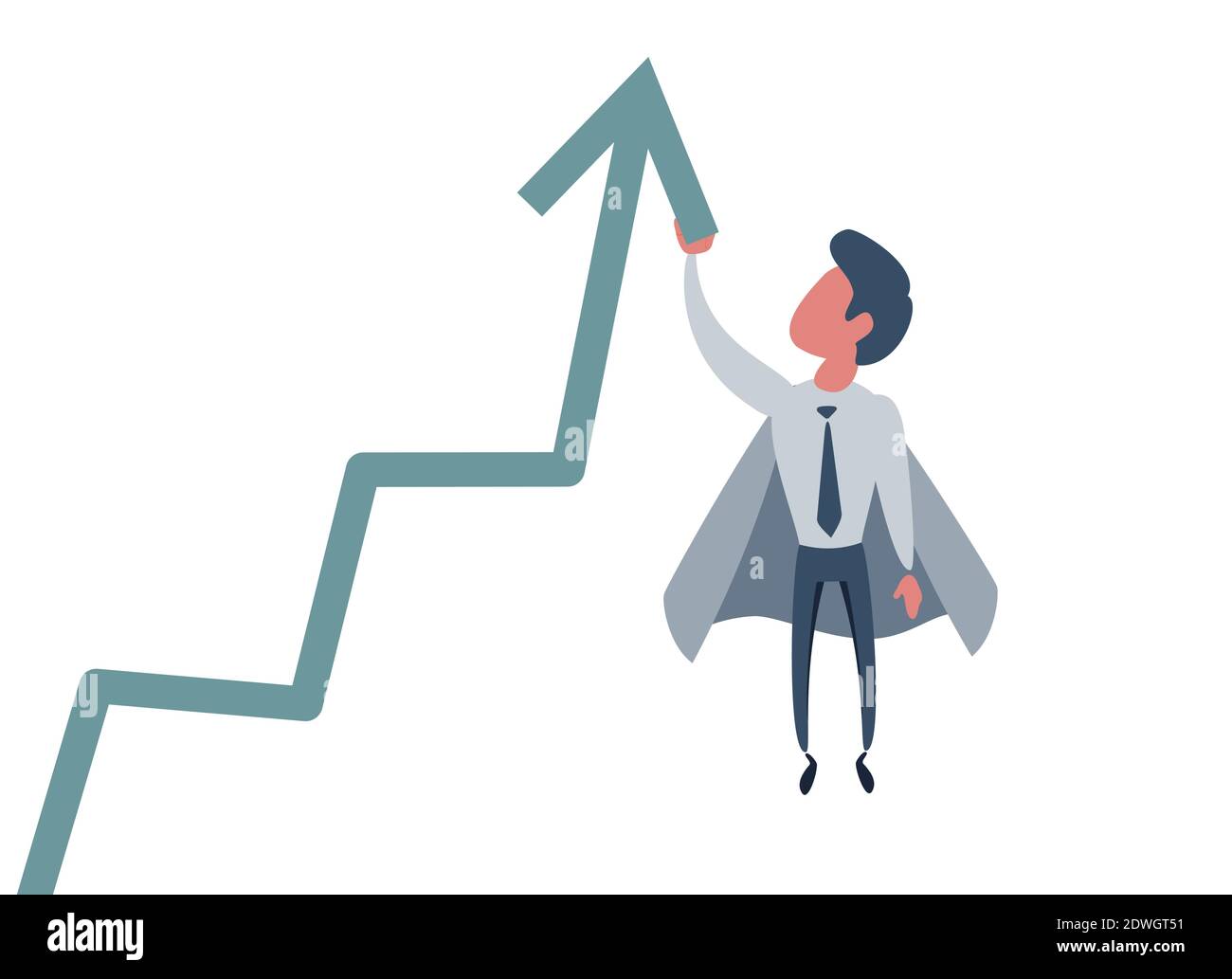 Business concept illustration of a superhero businessman taking the ...