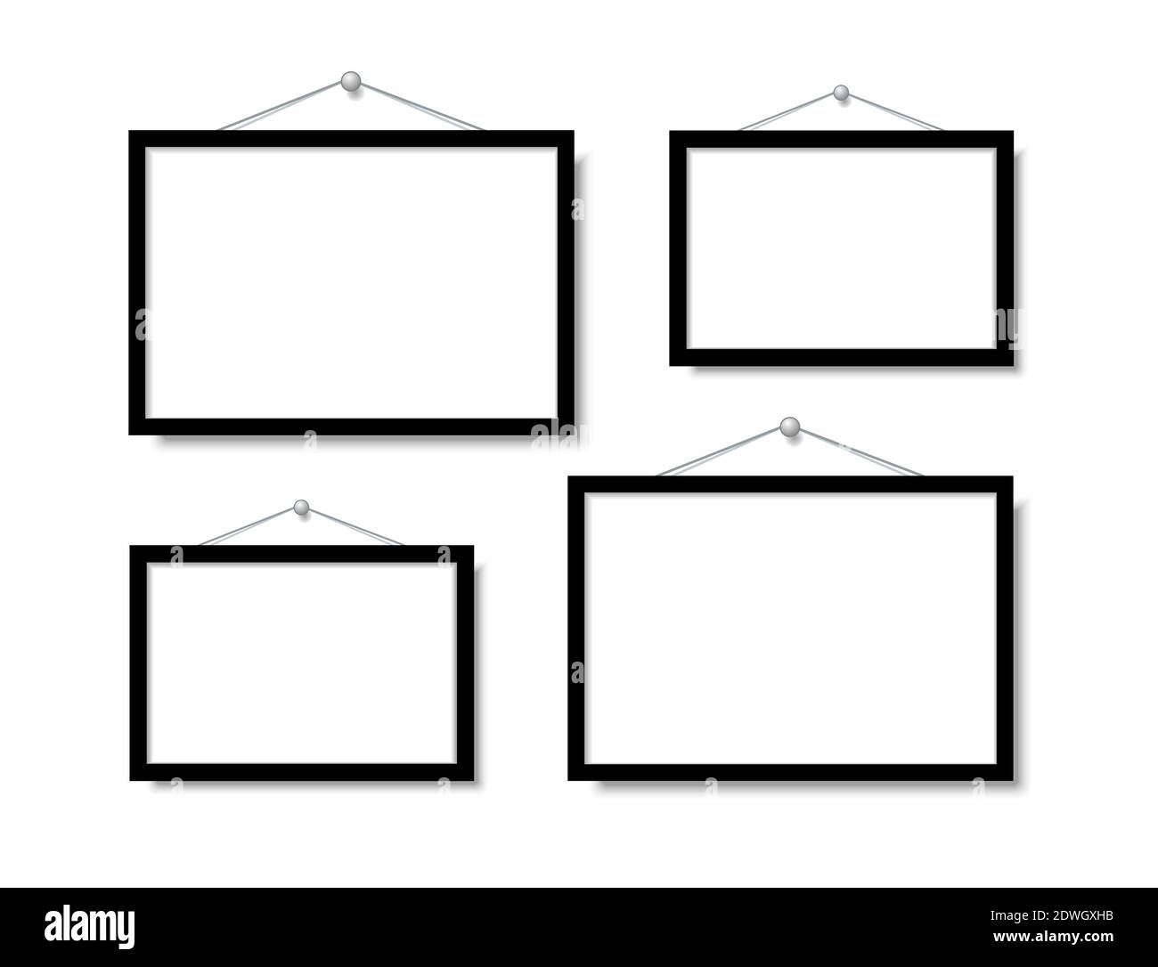 Set Empty frames for photos or pictures hanging on the wall. Frame for ...