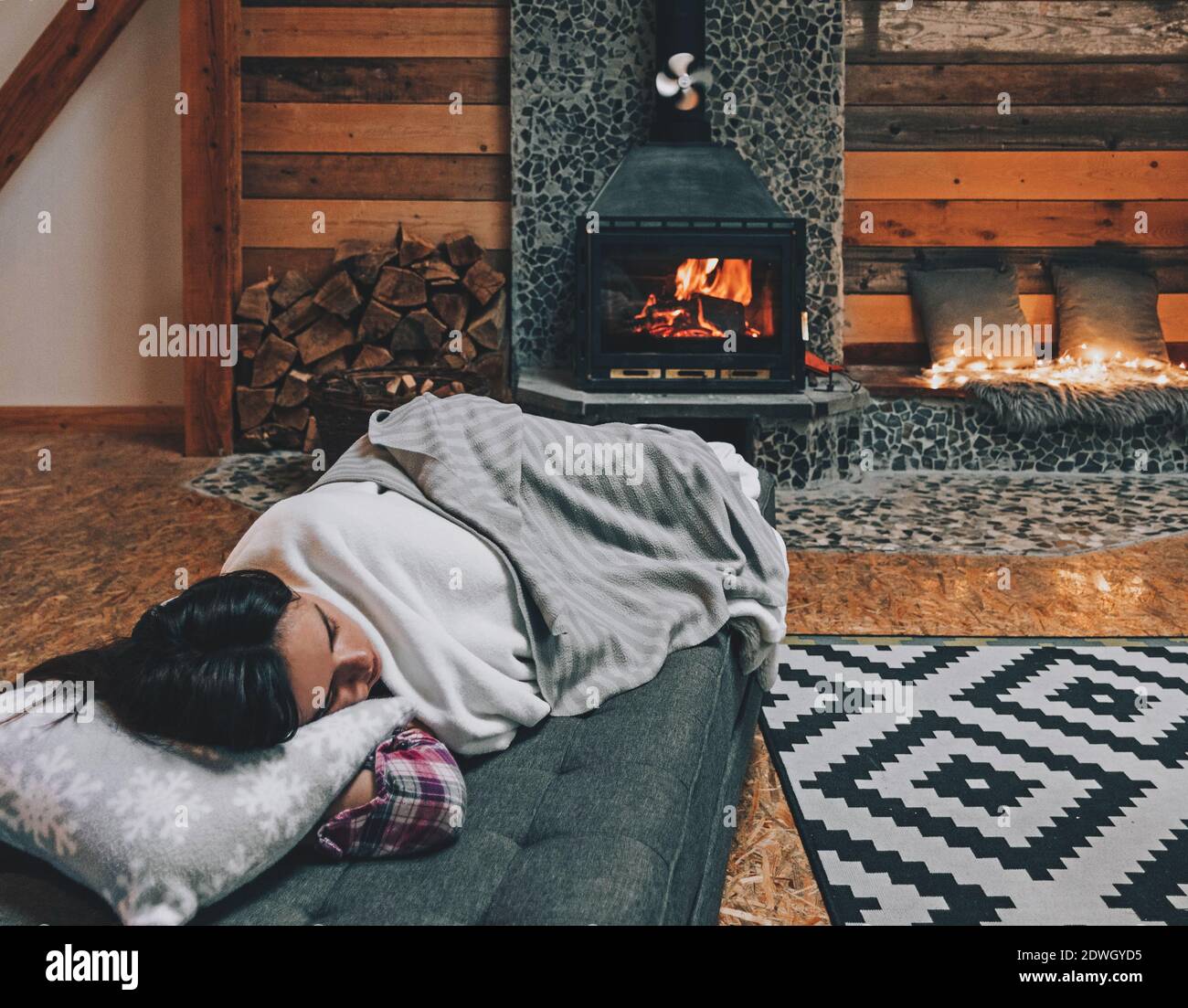 Sleeping In Front Of A Fire
