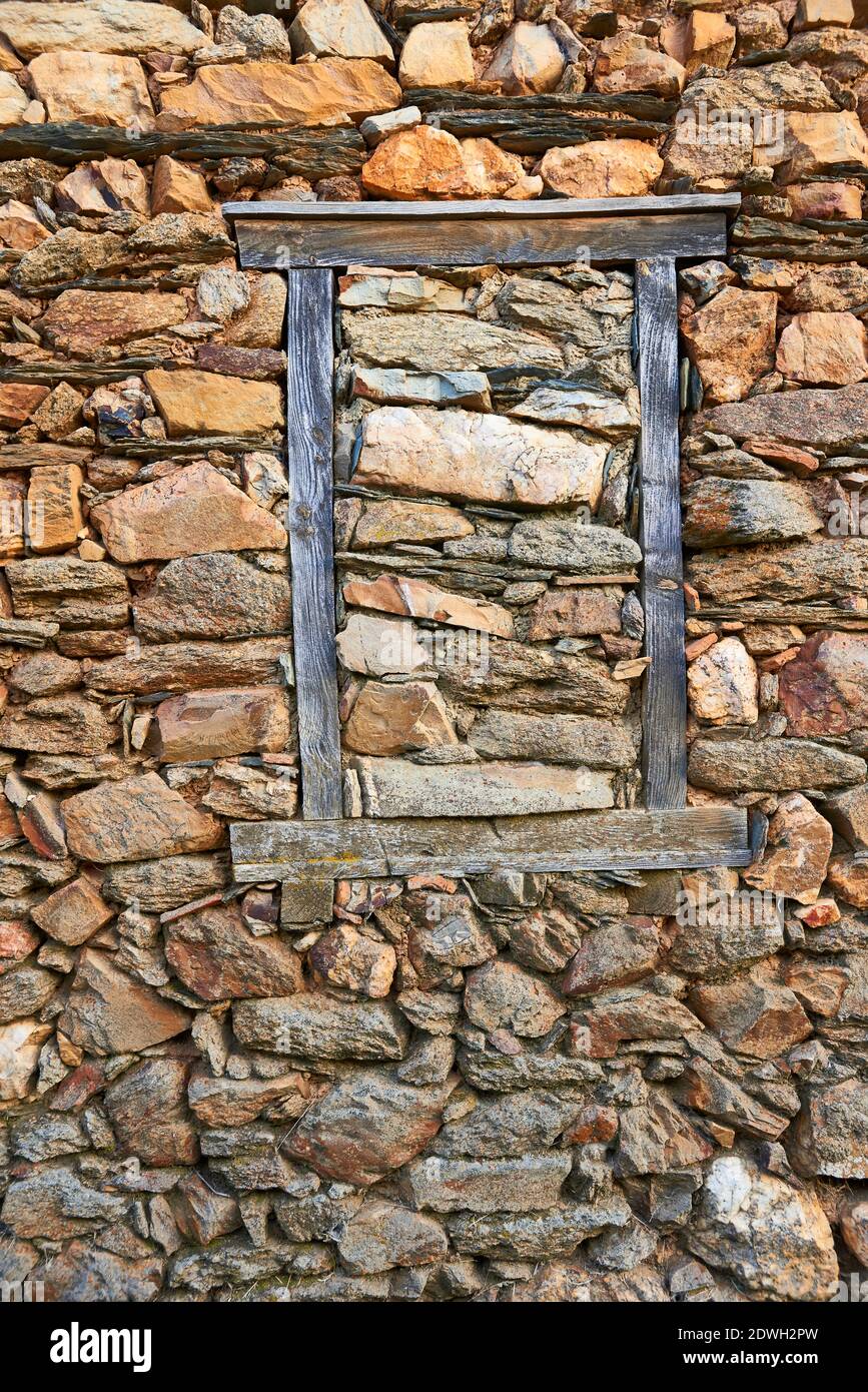 Ancient Wall and wooden frame Stock Photo - Alamy