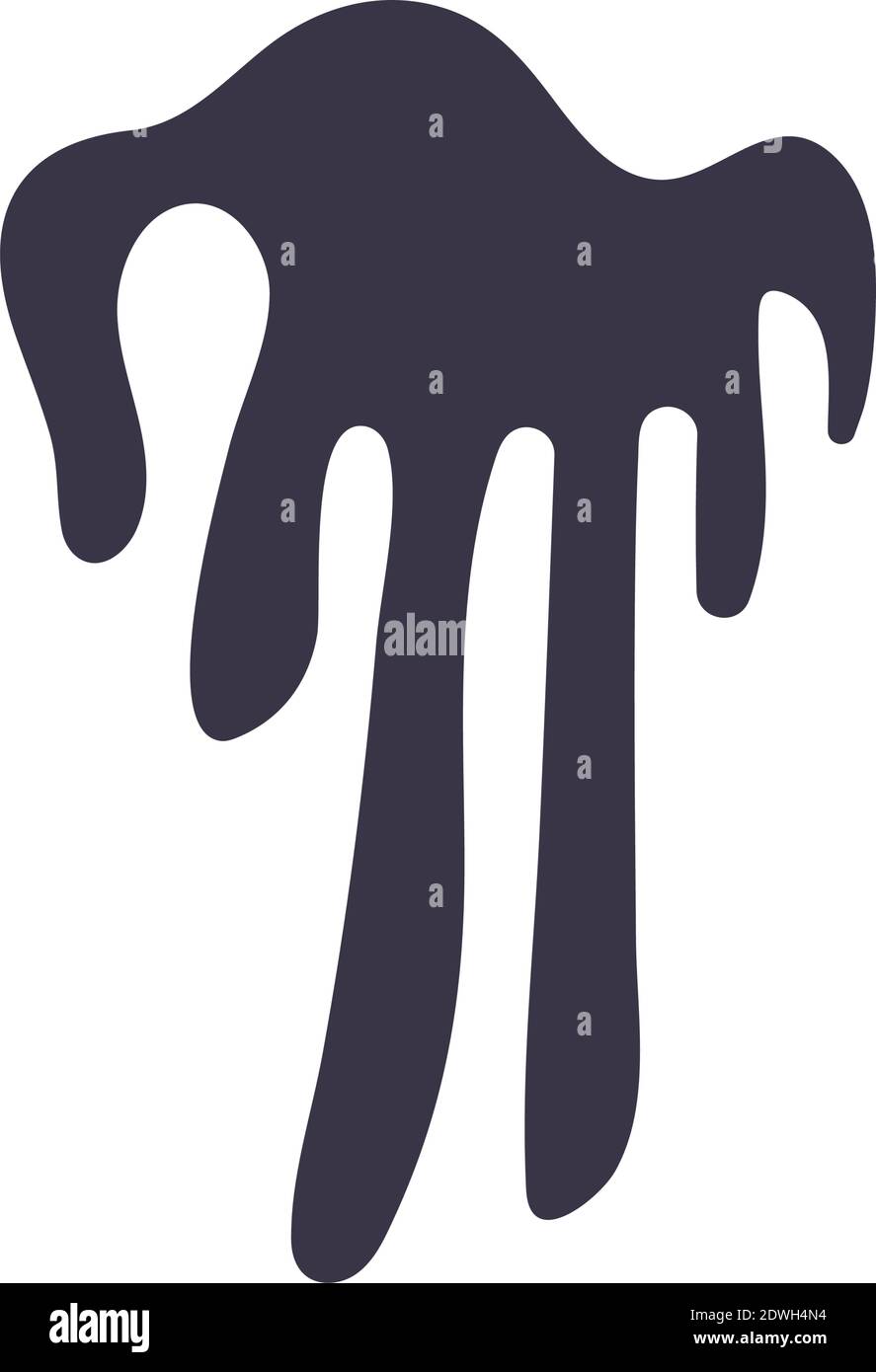splash drip ink blot monochrome style flat vector illustration design ...