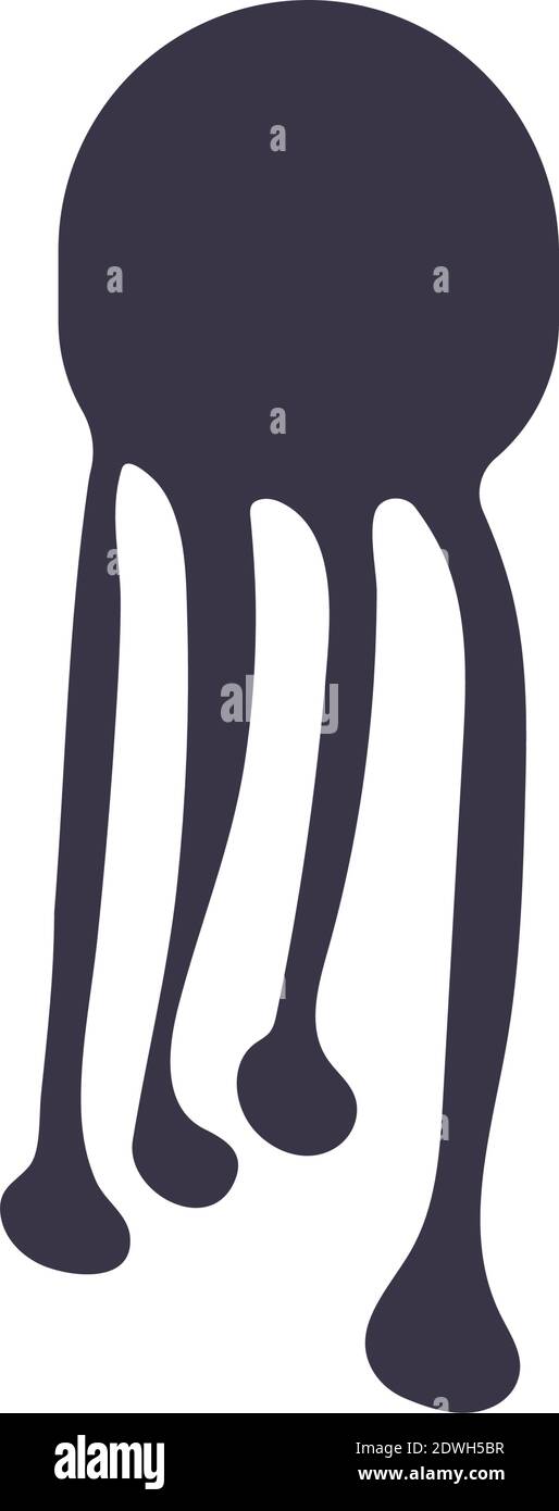 circular form drip ink monochrome flat style vector illustration design ...