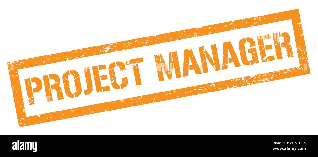 PROJECT MANAGER orange grungy rectangle stamp sign Stock Photo - Alamy