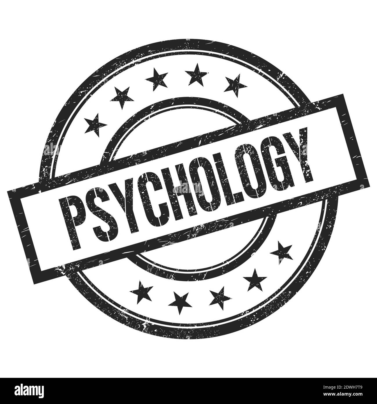 PSYCHOLOGY text written on black round vintage rubber stamp Stock Photo ...