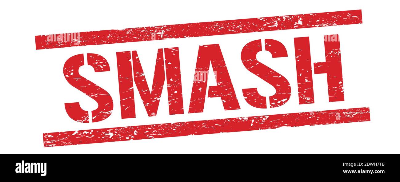 SMASH text on red grungy rectangle stamp sign Stock Photo - Alamy