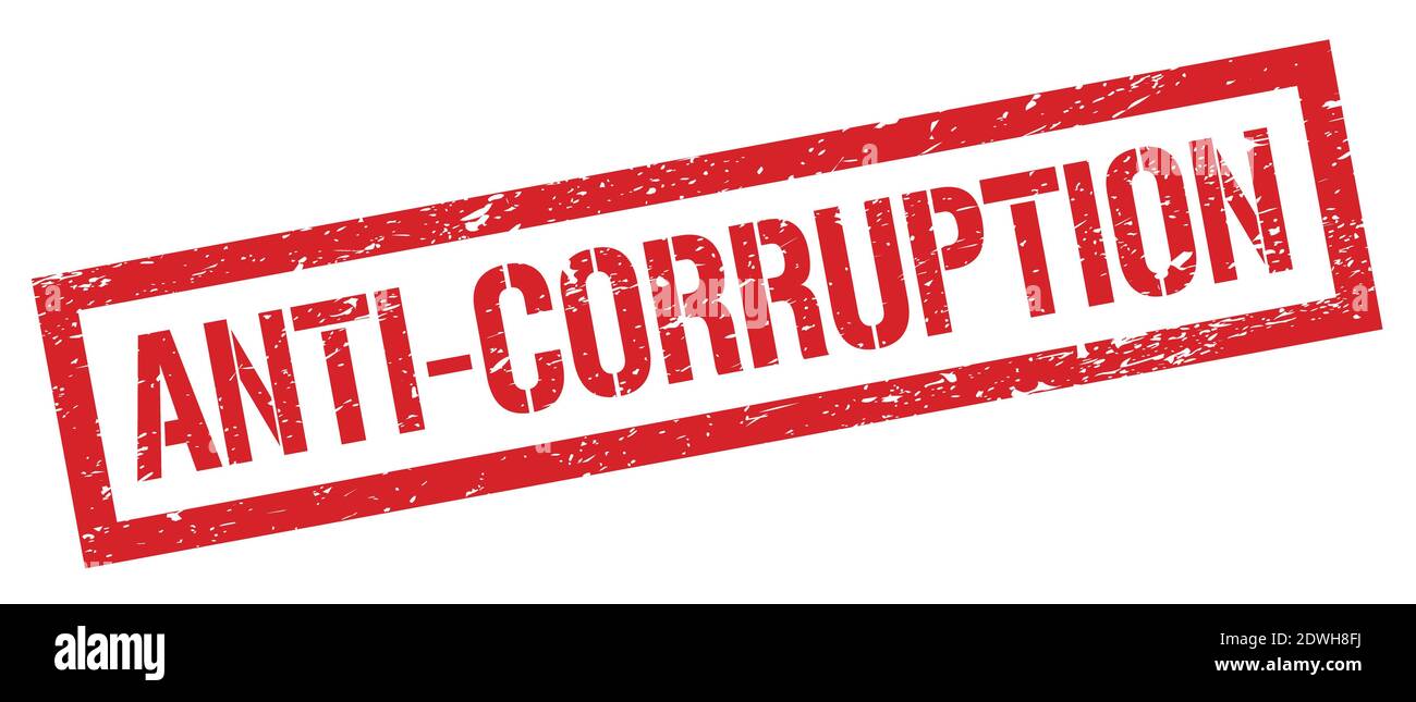 ANTI-CORRUPTION red grungy rectangle stamp sign Stock Photo - Alamy