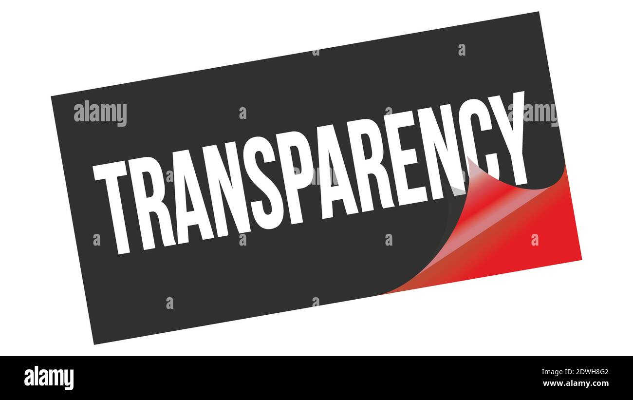 TRANSPARENCY text written on black red sticker stamp Stock Photo - Alamy