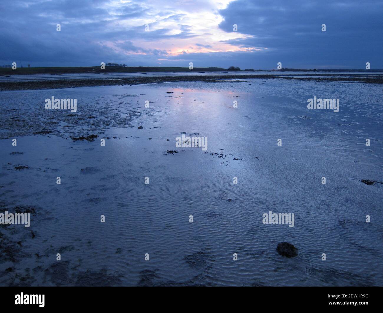 The foreshore at night in Normandy Stock Photo - Alamy