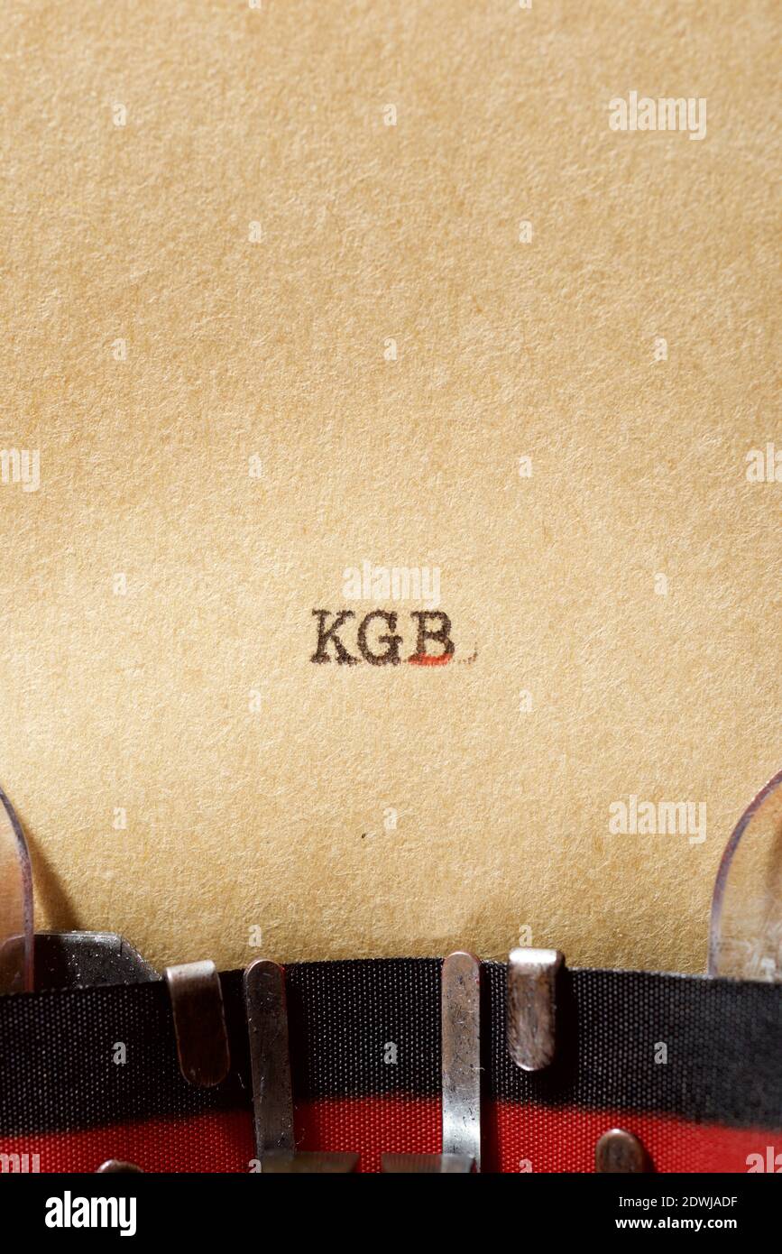 KGB word written with a typewriter Stock Photo - Alamy