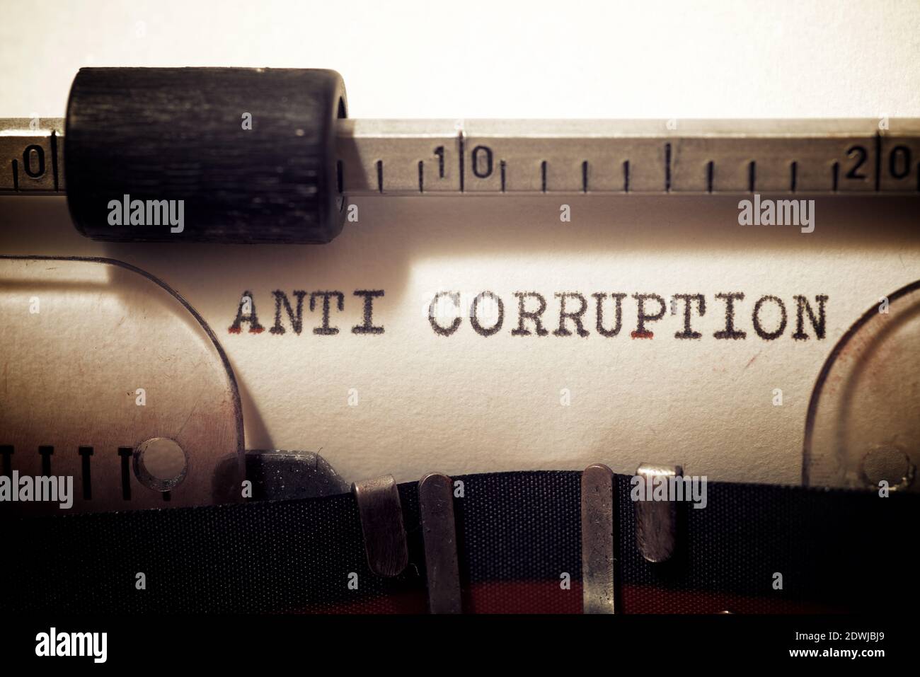 Anti corruption phrase written with a typewriter Stock Photo - Alamy