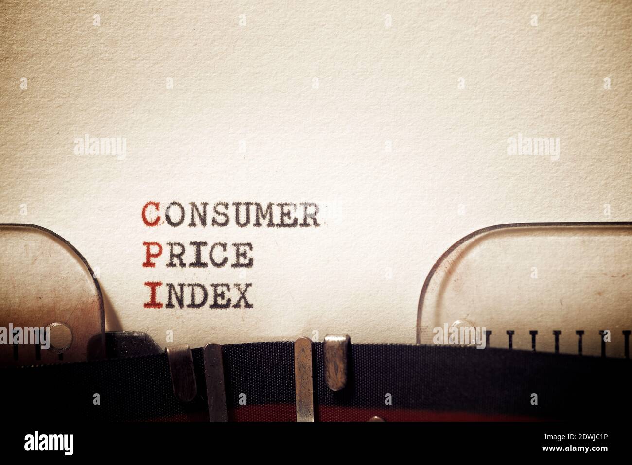 Consumer price index phrase written with a typewriter Stock Photo - Alamy