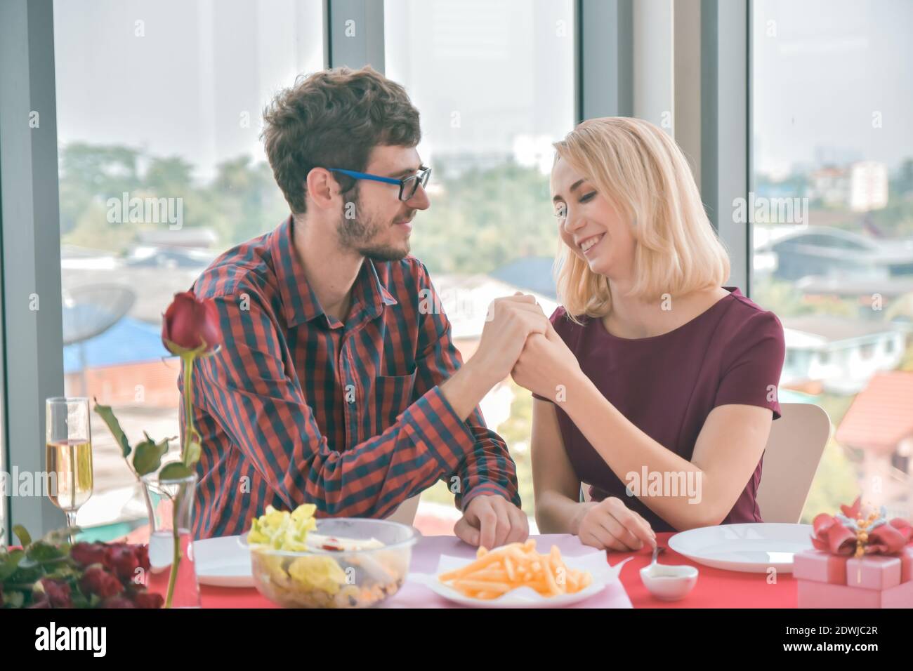 Two couples dinner table on hi-res stock photography and images - Alamy
