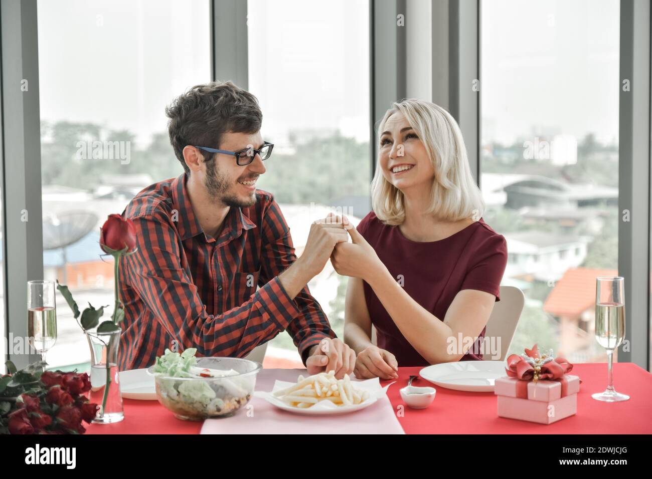 Two couples dinner table on hi-res stock photography and images - Alamy