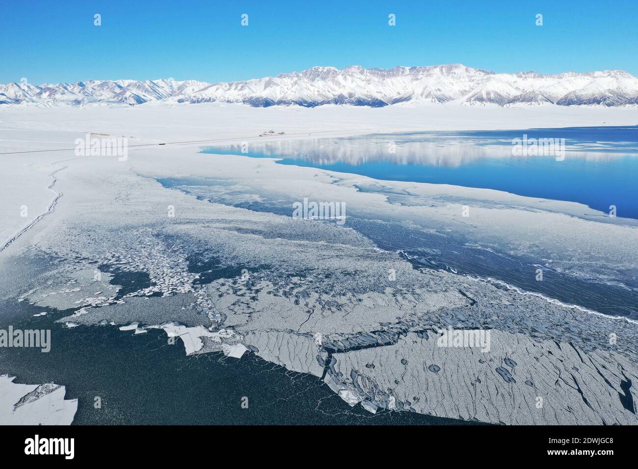 An aerial view of the spectacular scenery of the largest and highest ...