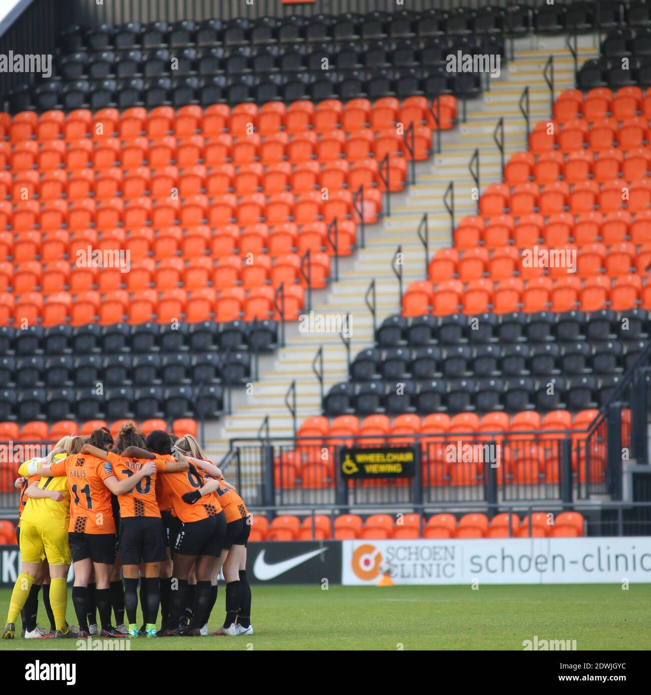 London Bees squad stands during the FA Women’s Super League 2 match ...